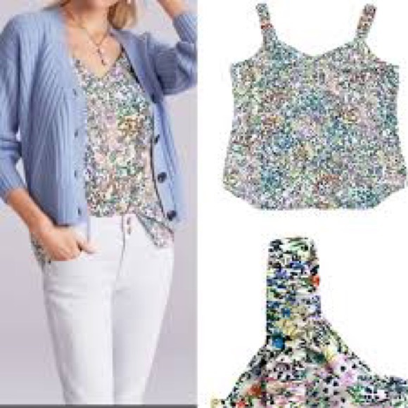 CAbi | Tops | Cabi Floral Rotation Vneck Tank Top Style 597 Size M ...
